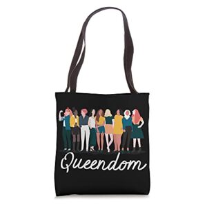 queendom feminist feminism womens rights female emancipation tote bag