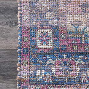 nuLOOM Melinda Flatweave Medallion Jute Area Rug, 3' x 5', Blue