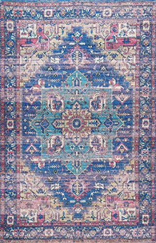 nuLOOM Melinda Flatweave Medallion Jute Area Rug, 3' x 5', Blue