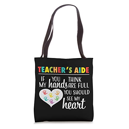 Teacher Aide Appreciation Asistant Cute Heart Gift women Tote Bag