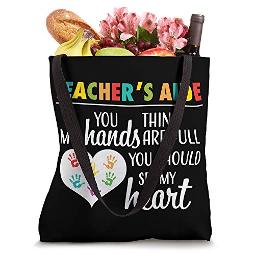 Teacher Aide Appreciation Asistant Cute Heart Gift women Tote Bag