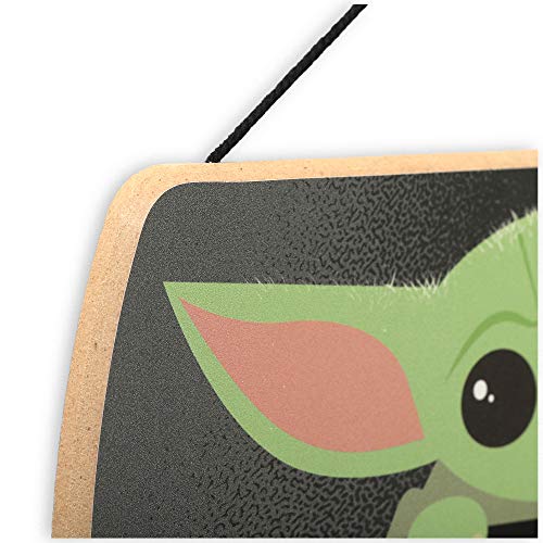 Open Road Brands Disney Star Wars: The Mandalorian Baby Yoda Force is Strong with This Little One Hanging Wood Wall Decor - Grogu, The Child