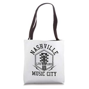 nashville tennessee country music city guitar souvenir gift tote bag