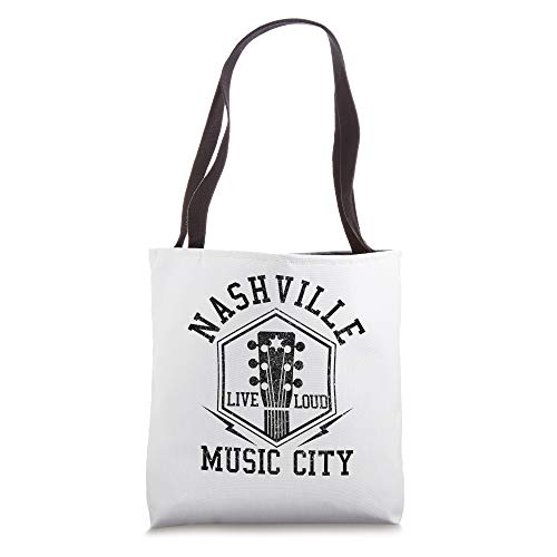 Nashville Tennessee Country Music City Guitar Souvenir Gift Tote Bag