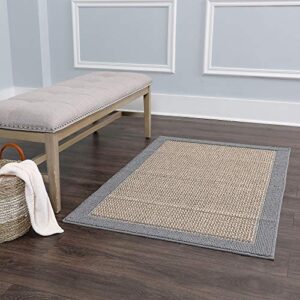 elle décor metropolitan border accent rug, 26″x45″, gray