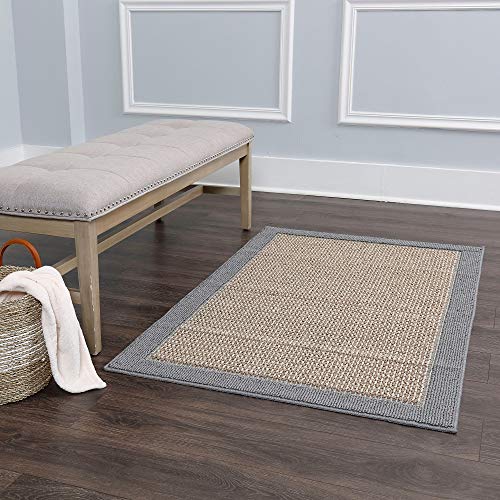 Elle Décor Metropolitan Border Accent Rug, 26"x45", Gray