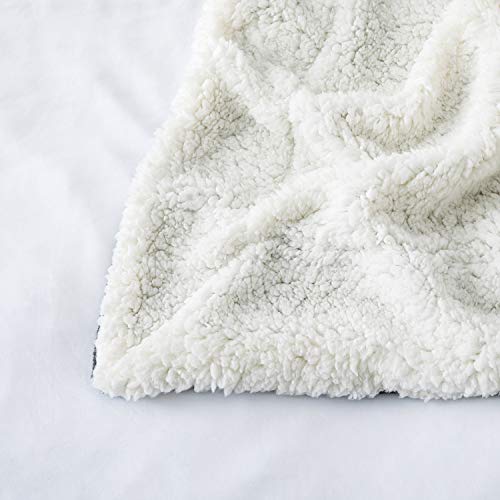 IR Imperial Rooms Sherpa Blanket (Grey / 60 x 80 Inches) Soft Fluffy Twin Blanket for Couch and Sofa - Reversible Microfiber Thick and Warm Sherpa Fleece Bed Blankets for Winter