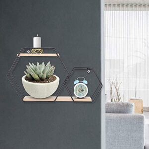 YunNasi Floating Wall Mounted Shelf Storage Display Racks Hanging Home Decor Unit for Living Room Bedroom Hallway (Small Round, Black)…