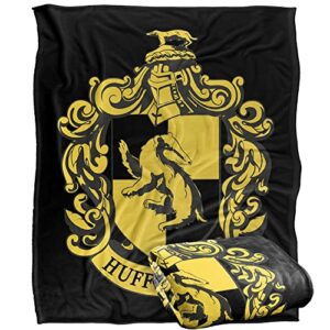 harry potter hufflepuff crest 3 officially licensed silky touch super soft throw blanket 50″ x 60″