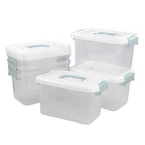 Yarebest 6-pack 6 Quart Clear Plastic Storage Bins, Storage Box with Lids