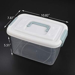 Yarebest 6-pack 6 Quart Clear Plastic Storage Bins, Storage Box with Lids