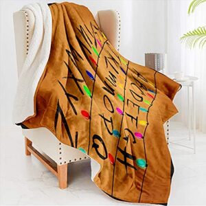 50x60 Flannel Fleece Blankets and Throws, Home Decor Sofa Blanket Comfort Warmth Soft Plush Throw for Couch Christmas Lights Alphabet one