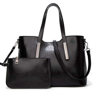 Women Handbag Satchel Purses and Handbags for Women Shoulder Tote Bags Wallets (Black)