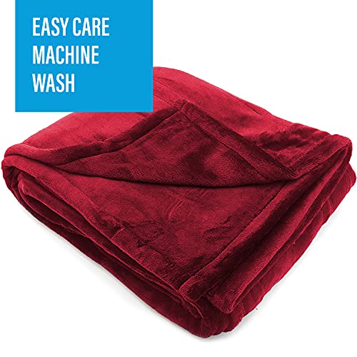 Electric Heated Throw Blanket Fleece with Controller, 50" x 60" , 4 Hours Auto Shut-Off, Fast Warming, Full-Body Comfort, Luxuriously Soft, Machine Washable (Red)