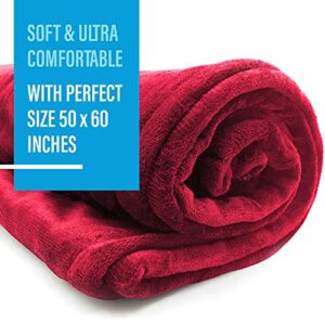 Electric Heated Throw Blanket Fleece with Controller, 50" x 60" , 4 Hours Auto Shut-Off, Fast Warming, Full-Body Comfort, Luxuriously Soft, Machine Washable (Red)