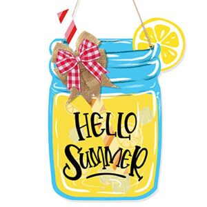 huray rayho lemonade door hanger happy summer welcome door sign summer lemon mason jar hanging dcor farmhouse rustic wall porch front door decorations supplies