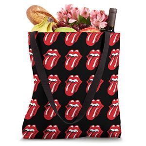 Official Rolling Stones Classic Repeat Tongue Black Tote Bag