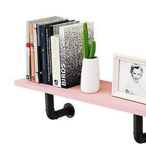 Tyoo Pipe Shelf Wall Hanging 31.5" Metal Floating Shelf Wall Shelf Unit Bookshelf Wall Shelf for Bedroom Study Living Room