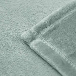 Kingole Flannel Fleece Microfiber Throw Blanket, Luxury Celadon Travel/Throw Size Light Weight Cozy Couch Bed Super Soft and Warm Plush Solid Color 250GSM (50 x 60 inches)