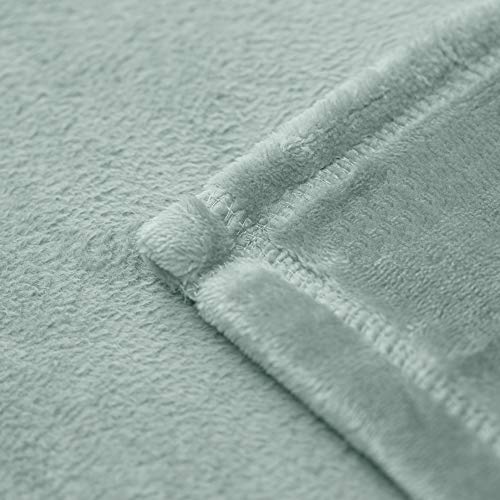 Kingole Flannel Fleece Microfiber Throw Blanket, Luxury Celadon Travel/Throw Size Light Weight Cozy Couch Bed Super Soft and Warm Plush Solid Color 250GSM (50 x 60 inches)