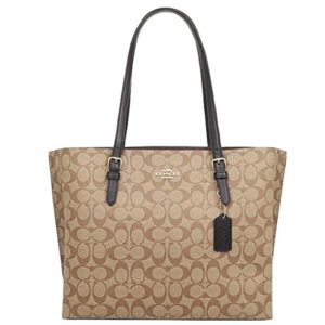 Coach Mollie Tote (Signature Khaki/Black)