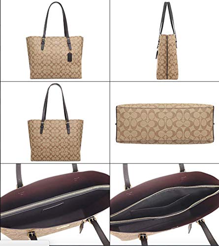 Coach Mollie Tote (Signature Khaki/Black)