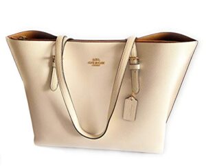 coach mollie tote (chalk light saddle)