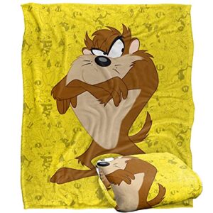 looney tunes blanket, 50″x60″, taz character silky touch super soft throw