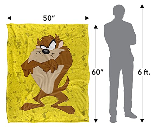 Looney Tunes Blanket, 50"x60", Taz Character Silky Touch Super Soft Throw