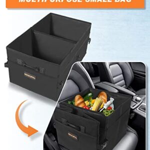 MIKKUPPA Car Trunk Organizer - Suv Trunk Organizer Oxford Material Car Trunk Organizer Trunk Storage Box with Handle, Multi-Compartment Foldable, for SUV Auto Truck Van with Non-Slip Bottom (Black)