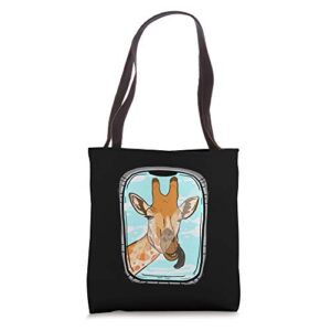 giraffe airplane funny animal flyer wanderlust traveler gift tote bag