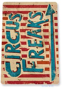 tinworld circus freaks carnival sign d052