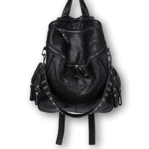 Ro Rox Calamity Womens PU Punk Gothic School Uni Studded Backpack - Black