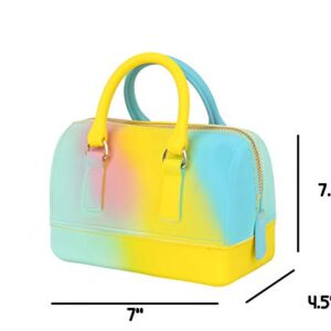 Rainbow Jelly Bag Mini Satchel Crossbody Women Purse Handbags by Soulfina (Multi-M)