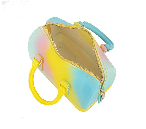 Rainbow Jelly Bag Mini Satchel Crossbody Women Purse Handbags by Soulfina (Multi-M)