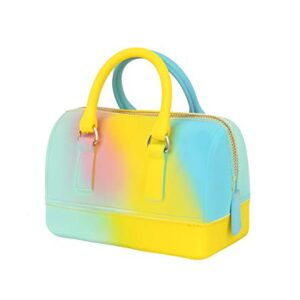 Rainbow Jelly Bag Mini Satchel Crossbody Women Purse Handbags by Soulfina (Multi-M)