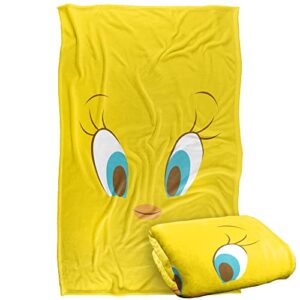 looney tunes blanket, 36″x58″, tweety head silky touch super soft throw