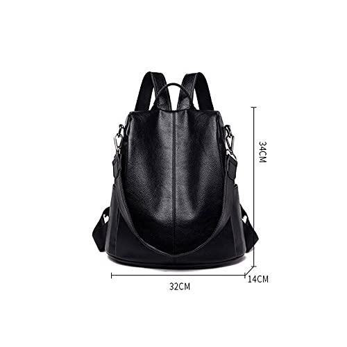 MUMUJJ Backpack Purse for Women, Anti-Theft Genuine Leather Fashion Shoulder Bag, Large Capacity Casual Backpack for Travel and Work ( Color : D )