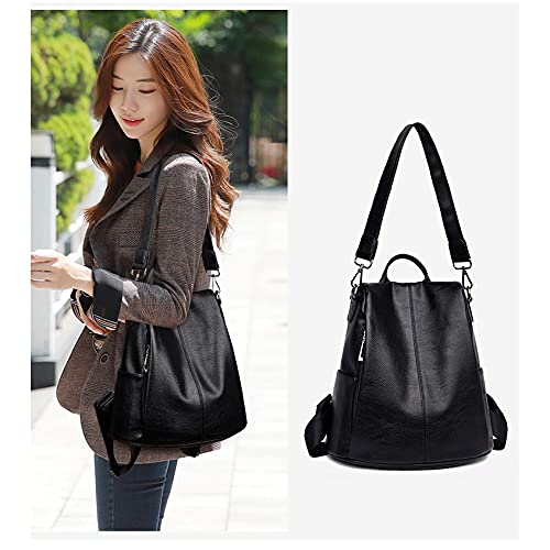 MUMUJJ Backpack Purse for Women, Anti-Theft Genuine Leather Fashion Shoulder Bag, Large Capacity Casual Backpack for Travel and Work ( Color : D )