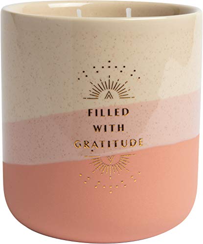 Aromatherapy Scented Candle, Gratitude, 11 oz - Grapefruit & Rose - Essential Oil Soy Wax Candle Gift for Home - Inner World Series