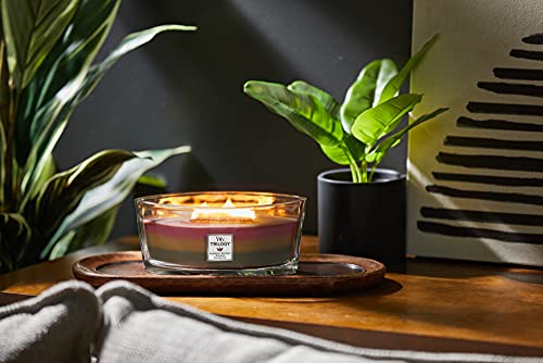 Woodwick Ellipse Scented Candle, Hearthside Trilogy, 16oz | Up to 50 Hours Burn Time