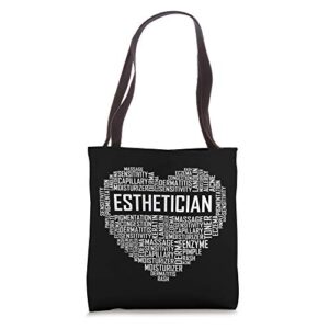 esthetician heart gifts aesthetician beautician love gift tote bag