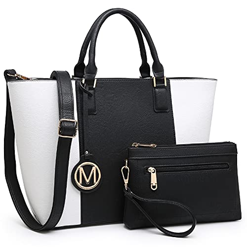 MARCO M KELLY Women Two Tone Handbags (Black/White)