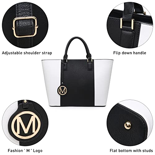 MARCO M KELLY Women Two Tone Handbags (Black/White)