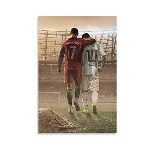 NBHYK Cristiano Ronaldo And Lionel Messi Poster frames poster board Wall Art Prints Canvas painting for room aesthetic Decor ready to hanging 12x18 poster