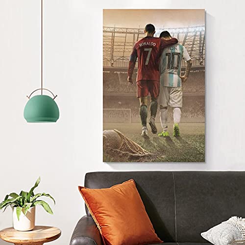 NBHYK Cristiano Ronaldo And Lionel Messi Poster frames poster board Wall Art Prints Canvas painting for room aesthetic Decor ready to hanging 12x18 poster