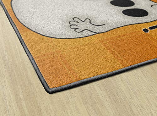 Brumlow MILLS Hey Boo Halloween Ghost Washable Festive Print Indoor or Outdoor Rug for Living or Bedroom Carpet, Dining Room, Kitchen Area or Entryway Rug, 20" x 34",Orange