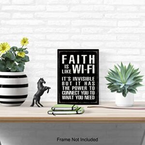 Inspirational Spiritual Religious Wall Decor - Christian Wall Art - Catholic Gifts for Men, Man Cave - God Wall Decor - Faith Wall Decor - Motivational Poster Sign Picture Print - Positive Quotes