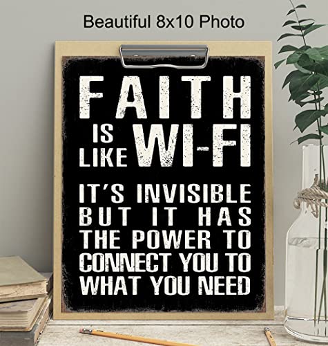 Inspirational Spiritual Religious Wall Decor - Christian Wall Art - Catholic Gifts for Men, Man Cave - God Wall Decor - Faith Wall Decor - Motivational Poster Sign Picture Print - Positive Quotes