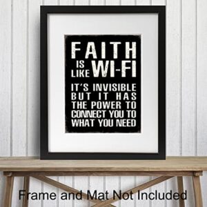 Inspirational Spiritual Religious Wall Decor - Christian Wall Art - Catholic Gifts for Men, Man Cave - God Wall Decor - Faith Wall Decor - Motivational Poster Sign Picture Print - Positive Quotes